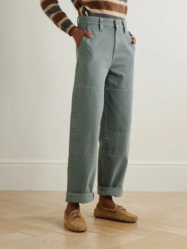 FRAME Panelled Wide-leg Casual Trousers