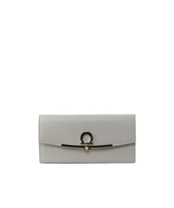 FERRAGAMO Gancini Continental Wallet - Gray