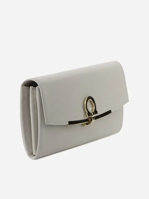 FERRAGAMO Gancini Continental Wallet - Gray