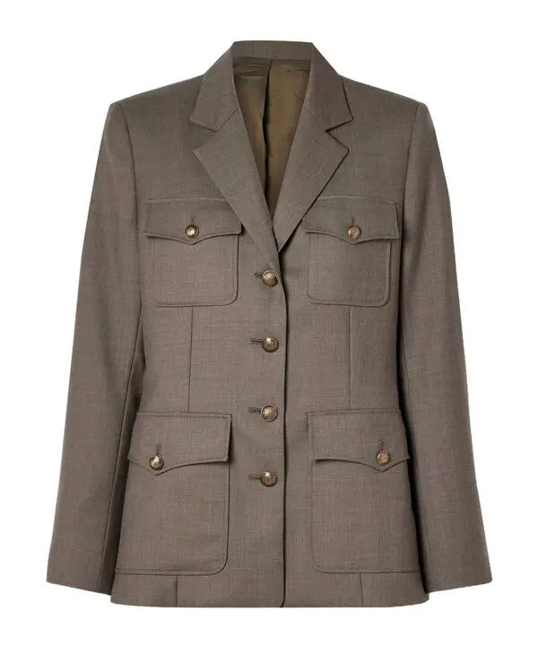 NILI LOTAN Button Front Casual Jacket - Green