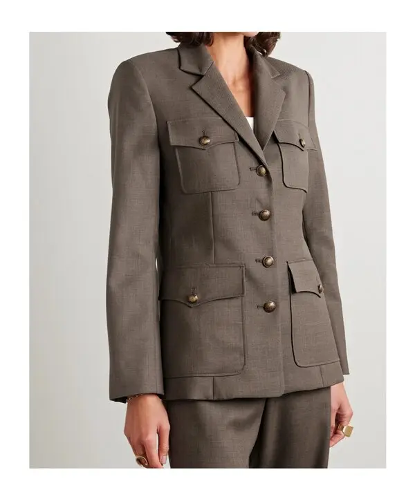 NILI LOTAN Button Front Casual Jacket - Green