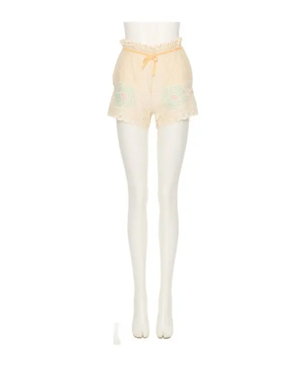Valentino Garavani Embroidered Scalloped Shorts - White