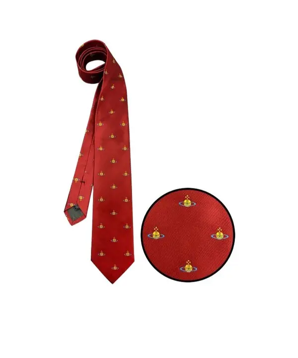 VIVIENNE WESTWOOD Orb Pattern Neck Tie - Red