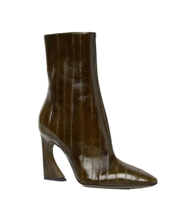 Fendi Arco Pointed-toe Ankle Boots - Brown