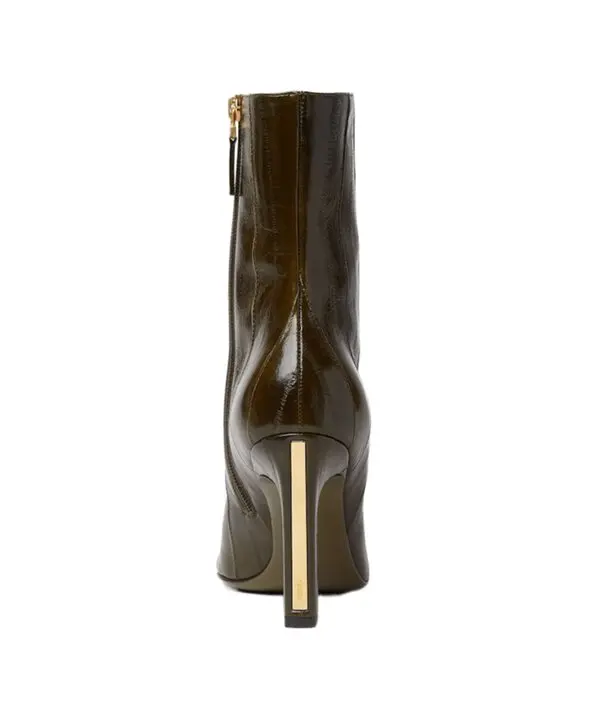 Fendi Arco Pointed-toe Ankle Boots - Brown
