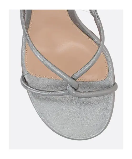 GIANVITO ROSSI Knotted-buckle Heeled Sandals - Gray
