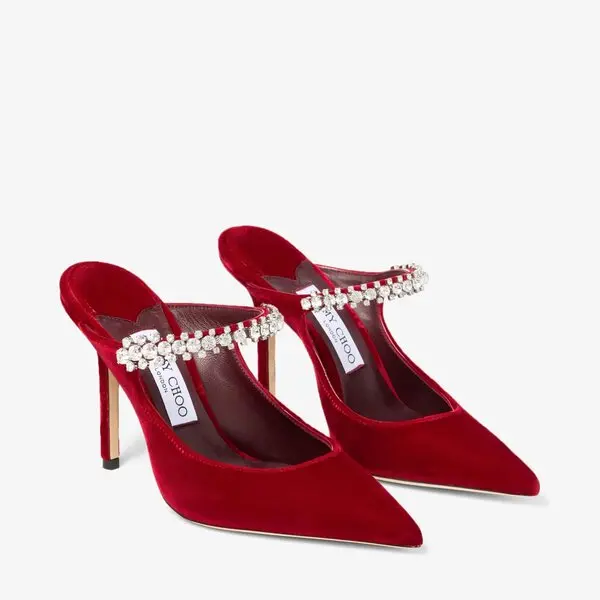 JIMMY CHOO Pointed-toe High-heeled Sandals With Crystal Embellishments