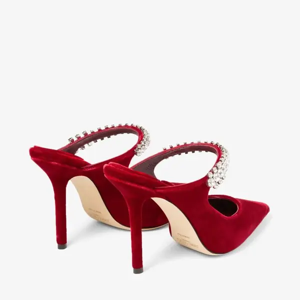 JIMMY CHOO Pointed-toe High-heeled Sandals With Crystal Embellishments