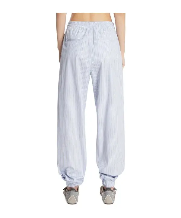 Attico Striped Drawstring Trousers - White
