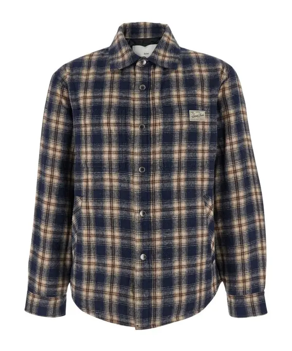 DUNST Checkered Logo Patch Flannel Shirt