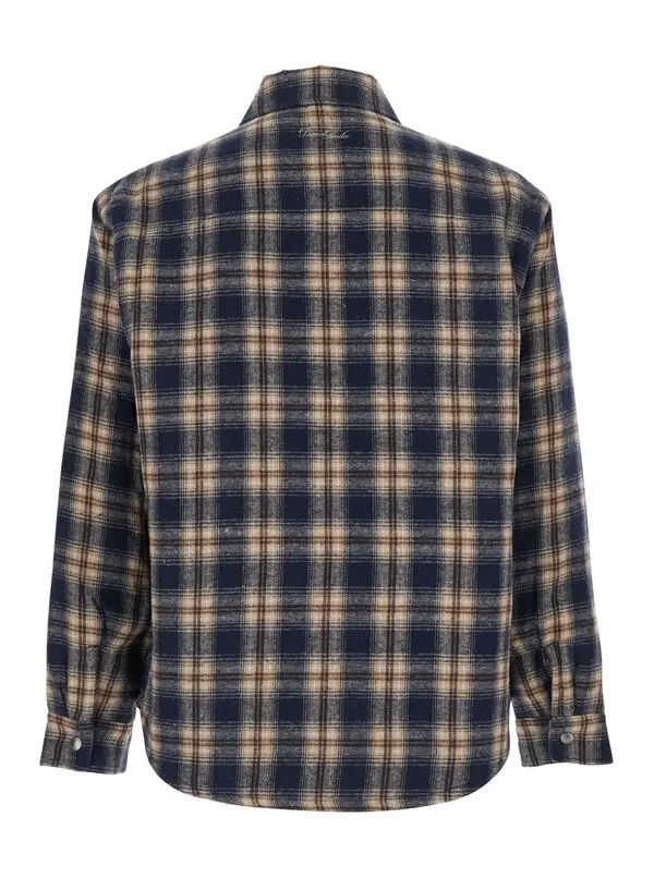 DUNST Checkered Logo Patch Flannel Shirt
