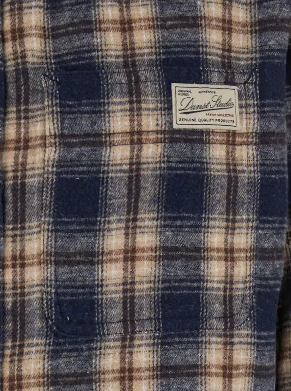 DUNST Checkered Logo Patch Flannel Shirt