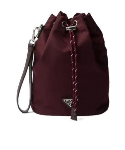 Prada Speedrock Re-nylon And Leather Pouch - Wine Red