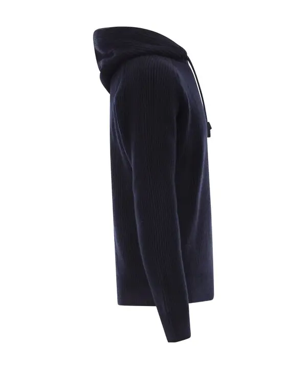 Tagliatore Knitted Hooded Jumper - Black