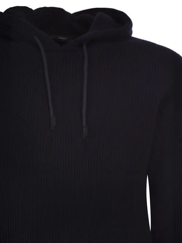 Tagliatore Knitted Hooded Jumper - Black
