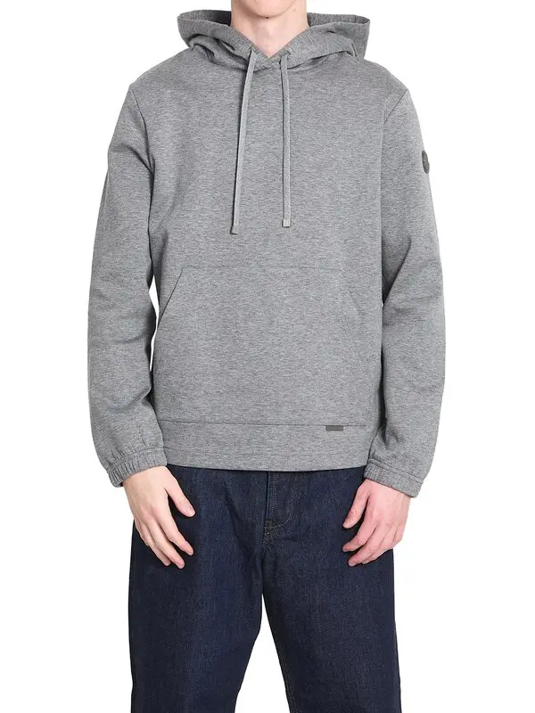 Moncler Logo Patch Drawstring Hoodie - Grey