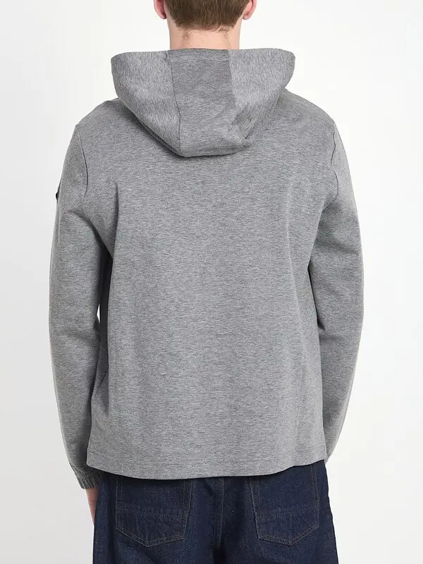 Moncler Logo Patch Drawstring Hoodie - Grey