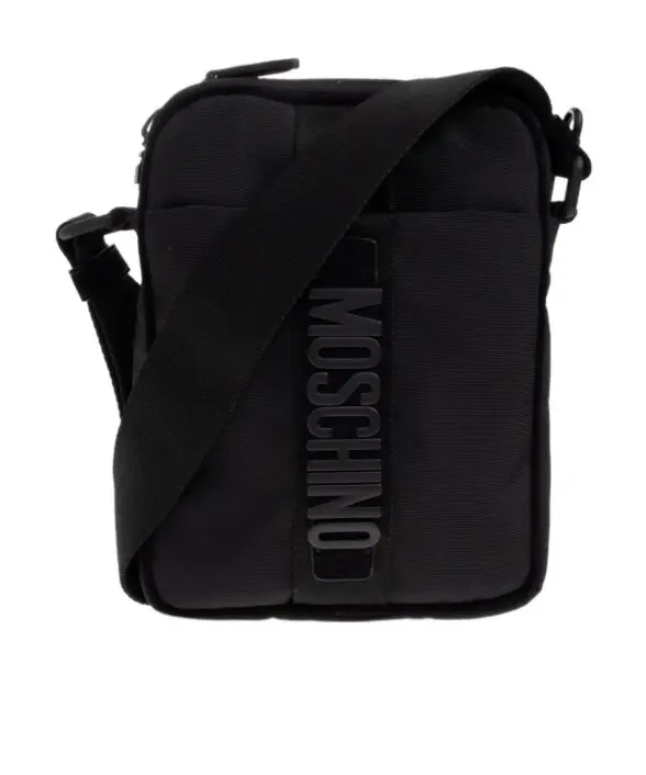 Moschino Lettering Shoulder Bag - Black