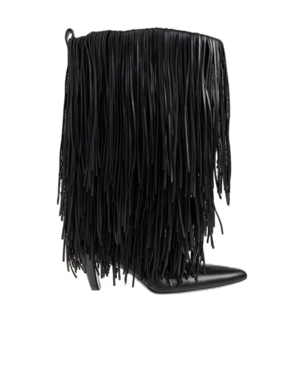 Balenciaga Fringed Pointed-toe Stiletto Boots