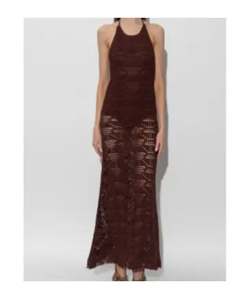 Etro Crochet Effect Halterneck Maxi Dress