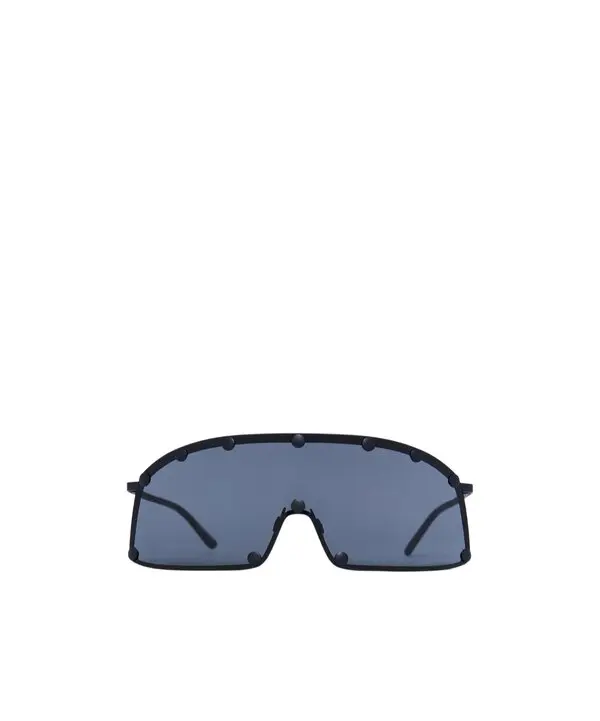 Rick Owens Shield-style Stainless Steel Frame Sunglasses - Blue