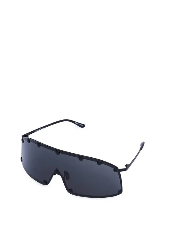 Rick Owens Shield-style Stainless Steel Frame Sunglasses - Blue