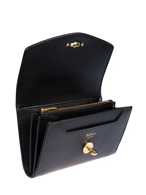 Mulberry Darley Logo Engraved Medium Wallet - Black