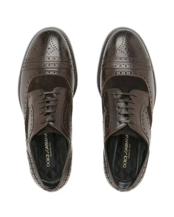 Dolce & Gabbana Brown Lace-up Derby Shoes