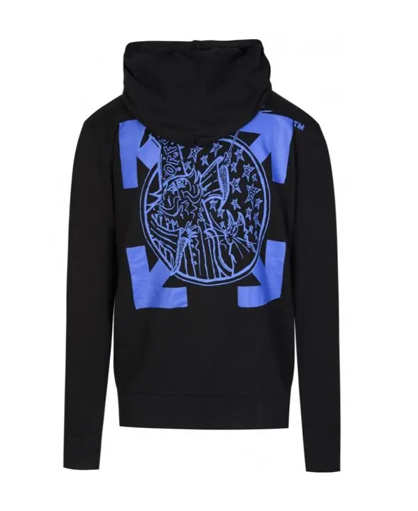 Off-White Printed Casual Zip-up Hooded Jacket