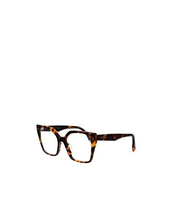 Fendi Eyeglasses Square Frame Tortoiseshell Full Rim - Black