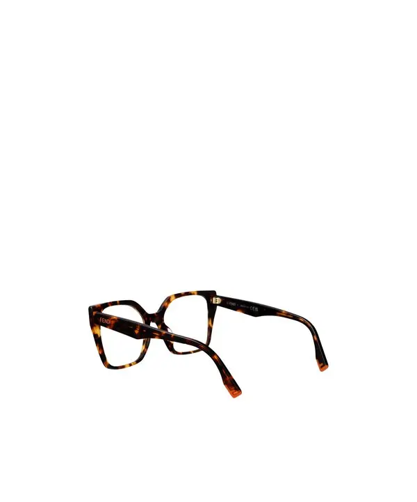 Fendi Eyeglasses Square Frame Tortoiseshell Full Rim - Black