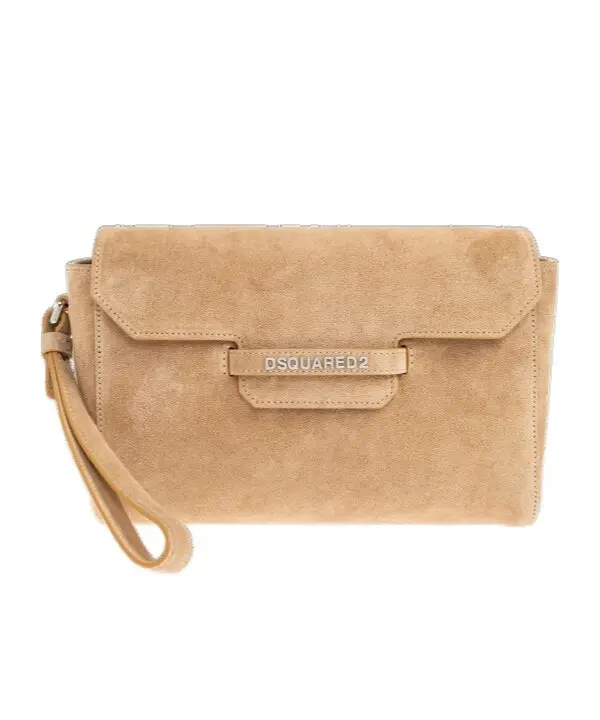 Dsquared2 Logo-lettering Clutch Bag - Beige