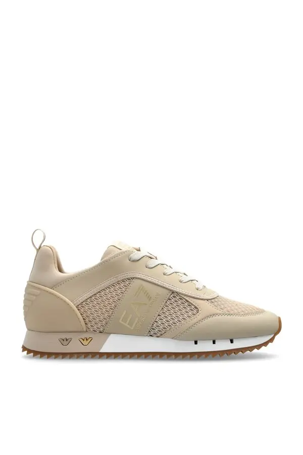 EA7 Lace-up Mesh Panel Sneakers - Beige