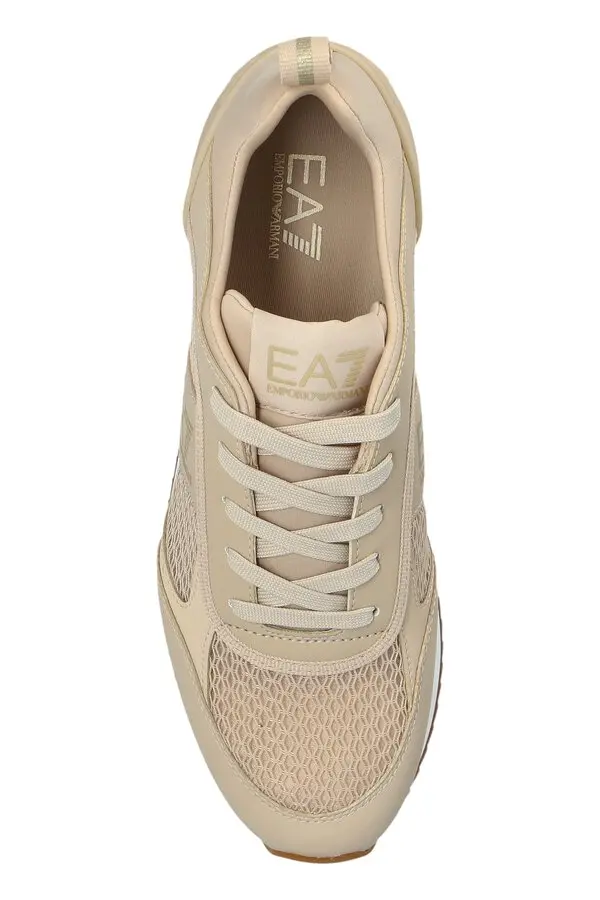 EA7 Lace-up Mesh Panel Sneakers - Beige