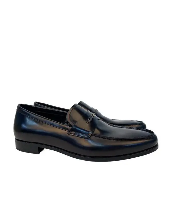 Giorgio Armani Logo Business Casual Shoes - Black