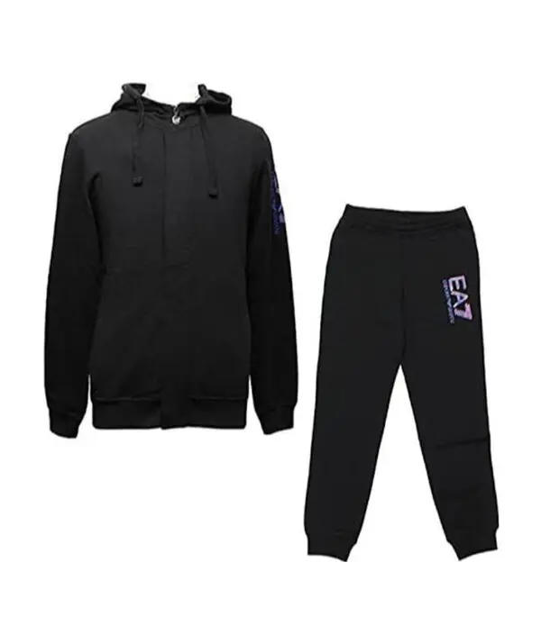 EA7 Logo Detail Tracksuit - Black