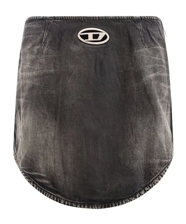DIESEL® Logo Plaque Mini Skirt - Black