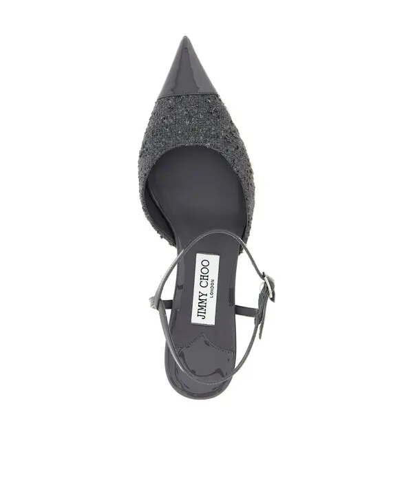 JIMMY CHOO Aren Slingback Pumps With Pearl Pendant - Gray