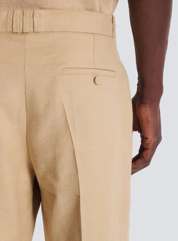 Balmain Creased Tailored Trousers - Beige
