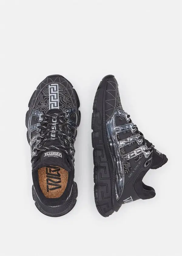Versace Trigreca Lace-up Sneakers - Black