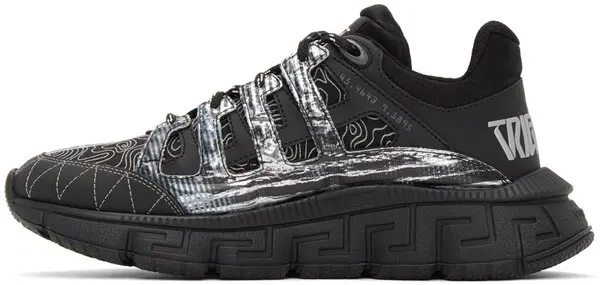 Versace Trigreca Lace-up Sneakers - Black