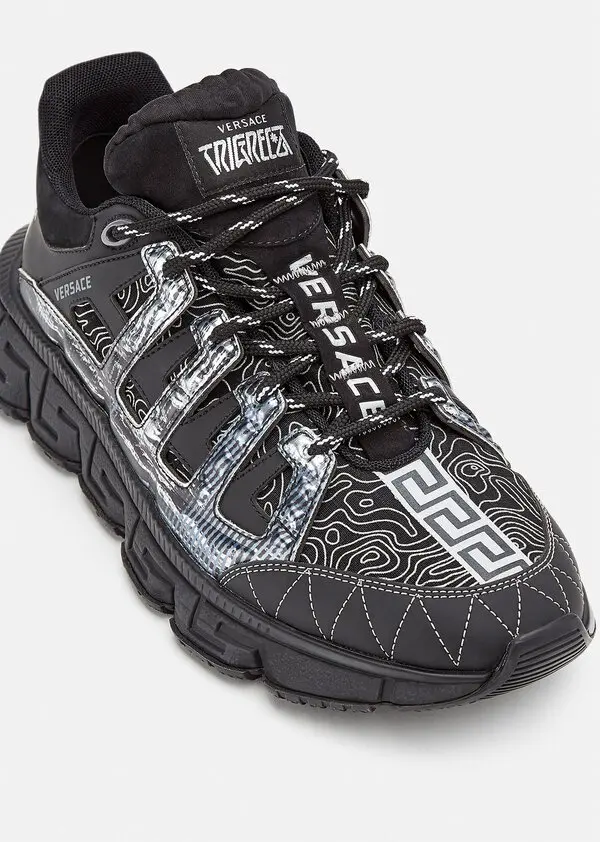 Versace Trigreca Lace-up Sneakers - Black