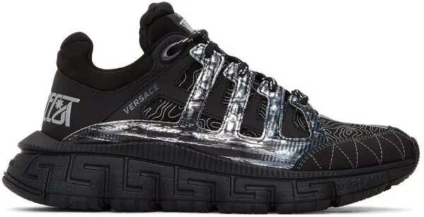 Versace Trigreca Lace-up Sneakers - Black