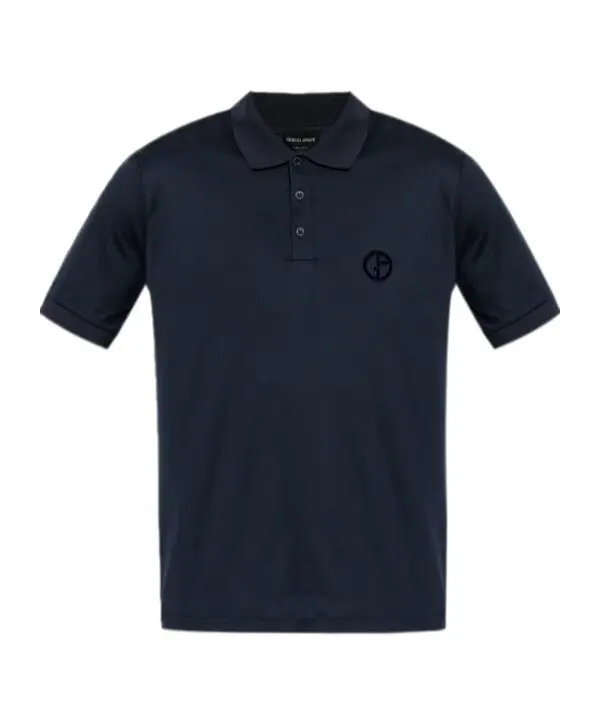 Giorgio Armani Button Detailed Short-sleeved Polo Shirt - Black