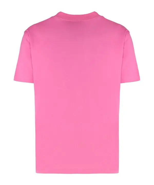 Versace Logo Embellished Crewneck T-shirt - Pink