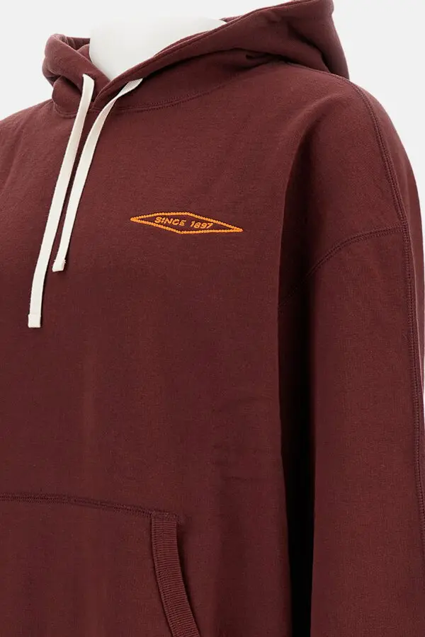 Junya Watanabe Long Sleeve Hooded Sweatshirt With Graphic Detail - Red