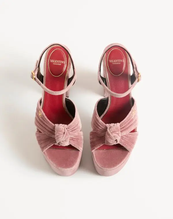 Valentino Garavani Crasher Velvet Platform Sandals