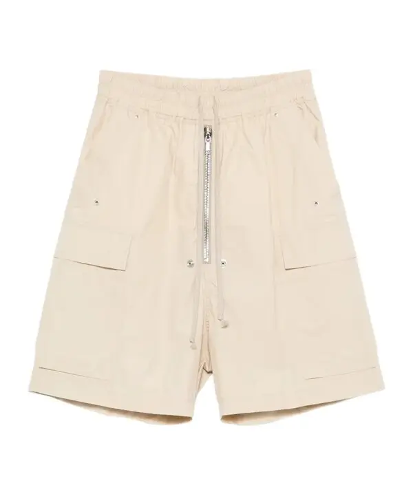 Rick Owens Cargo Shorts With Drawstring And Zip Detail - Beige
