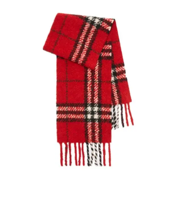Burberry Check Boucl Scarf - Post Red