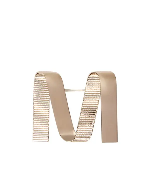 Max Mara Metallic M Brooch - Bronze